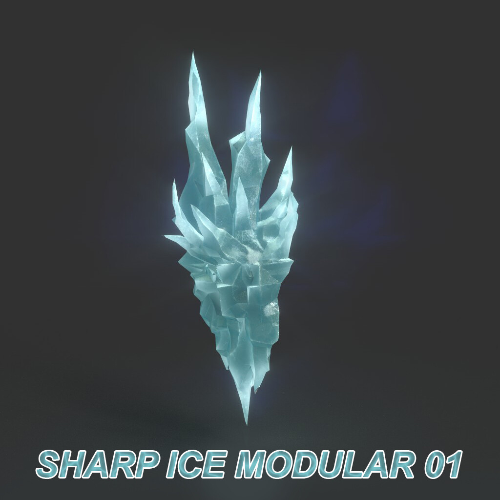 ArtStation - Low poly Sharp Ice Modular 210916 | Game Assets