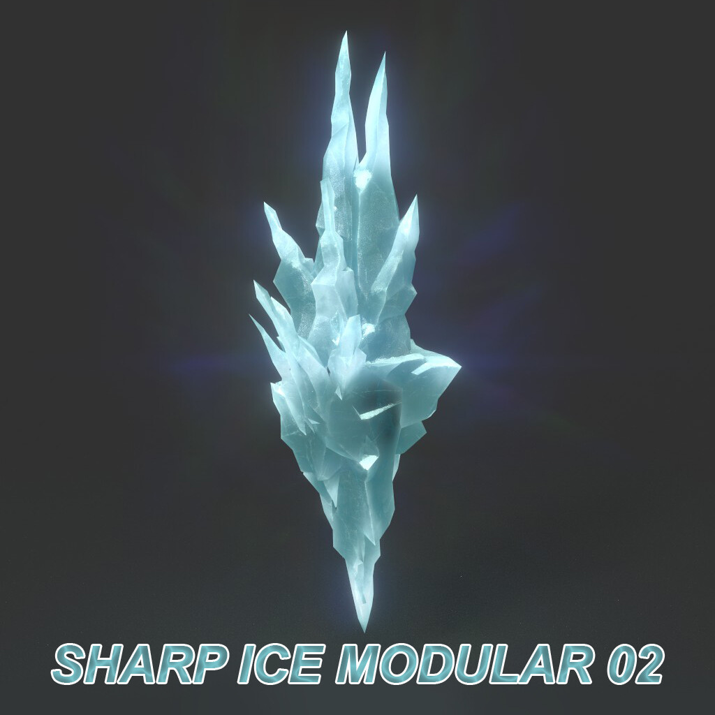 ArtStation - Low poly Sharp Ice Modular 210916 | Game Assets