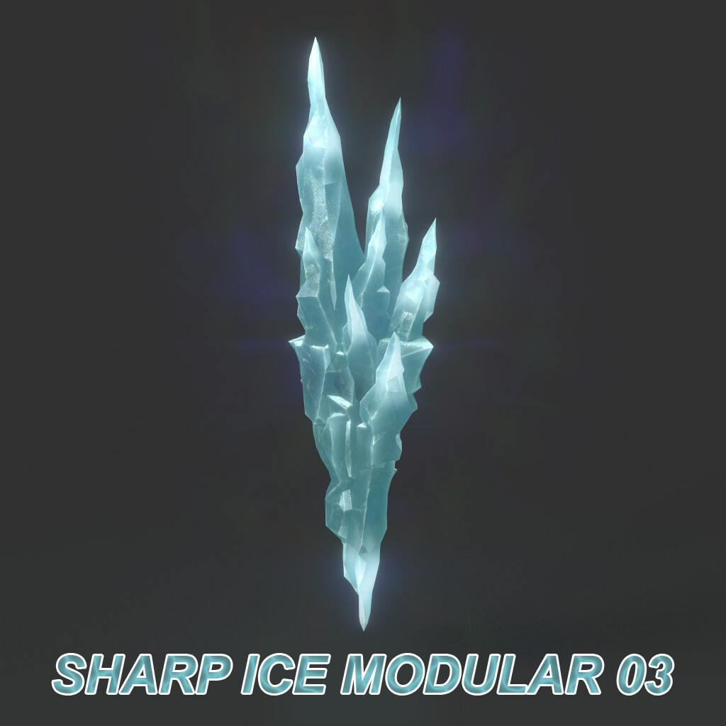 ArtStation - Low poly Sharp Ice Modular 210916 | Game Assets