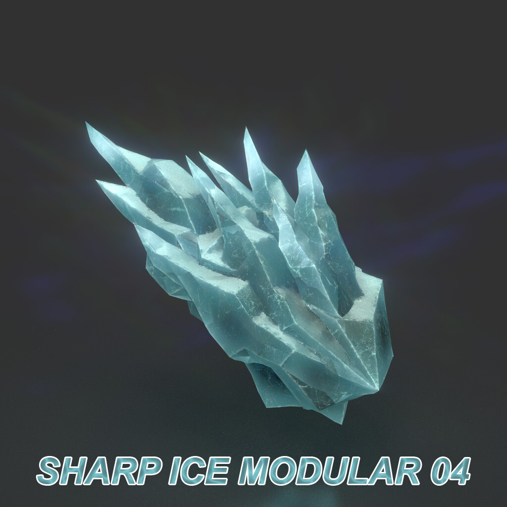 ArtStation - Low poly Sharp Ice Modular 210916 | Game Assets