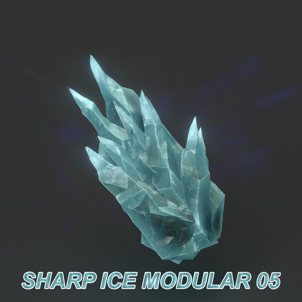 ArtStation - Low poly Sharp Ice Modular 210916 | Game Assets
