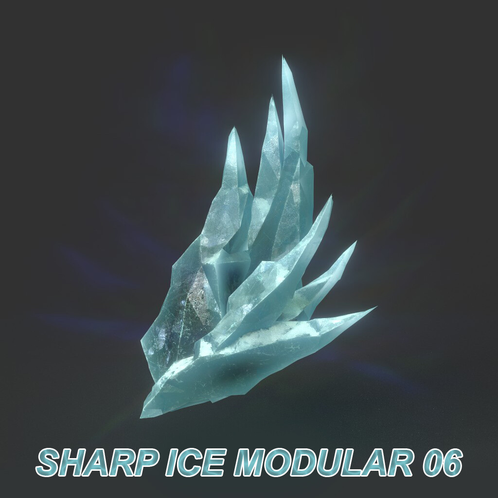ArtStation - Low poly Sharp Ice Modular 210916 | Game Assets