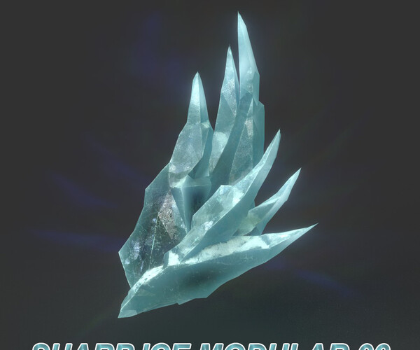 ArtStation - Low poly Sharp Ice Modular 210916 | Game Assets