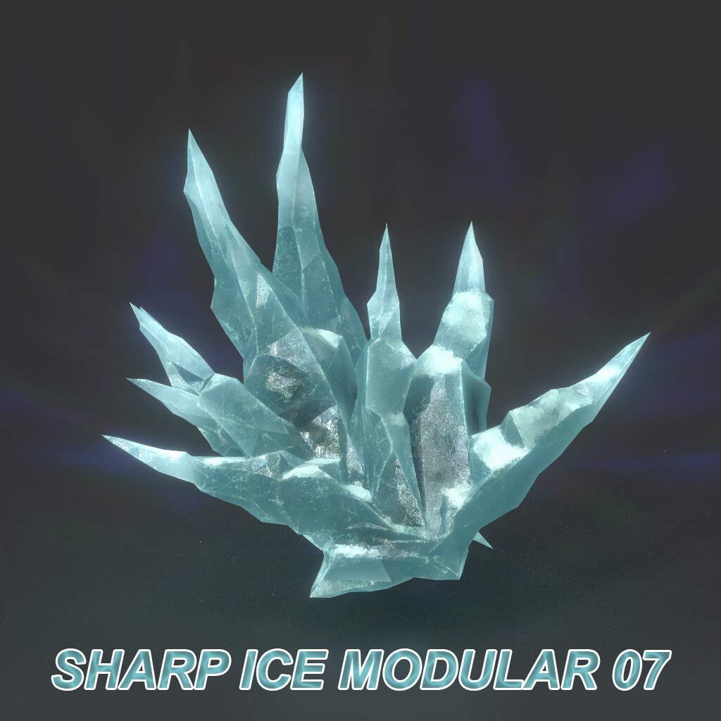 ArtStation - Low poly Sharp Ice Modular 210916 | Game Assets