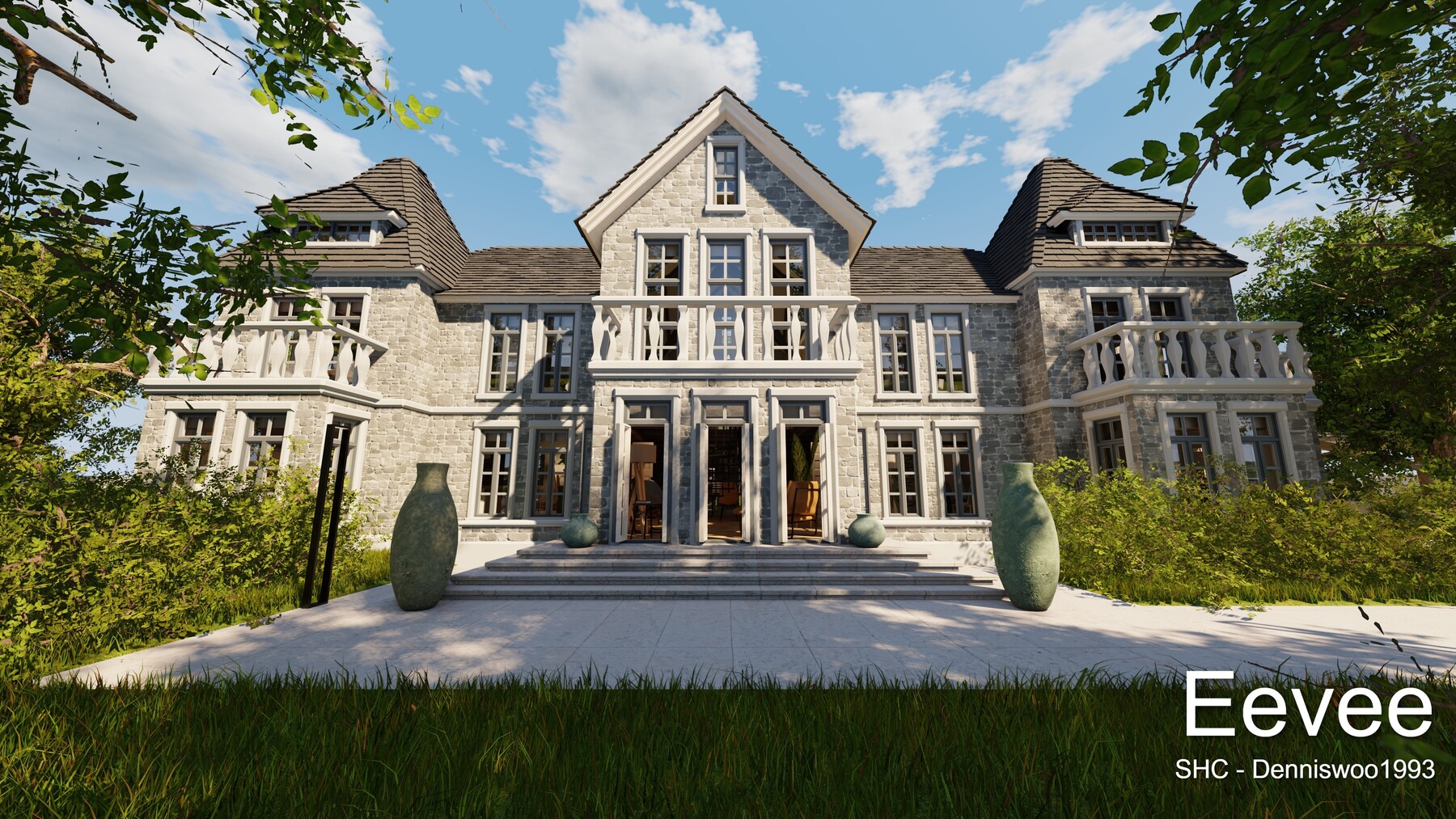 SHcreations - Large Mansion 2021 Blender Eevee and Cycles 1