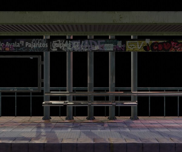 ArtStation - Bus Stop | Game Assets