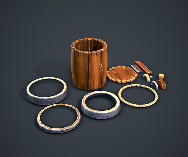 ArtStation - Stylized Barrel-Modular-Destroyable | Game Assets