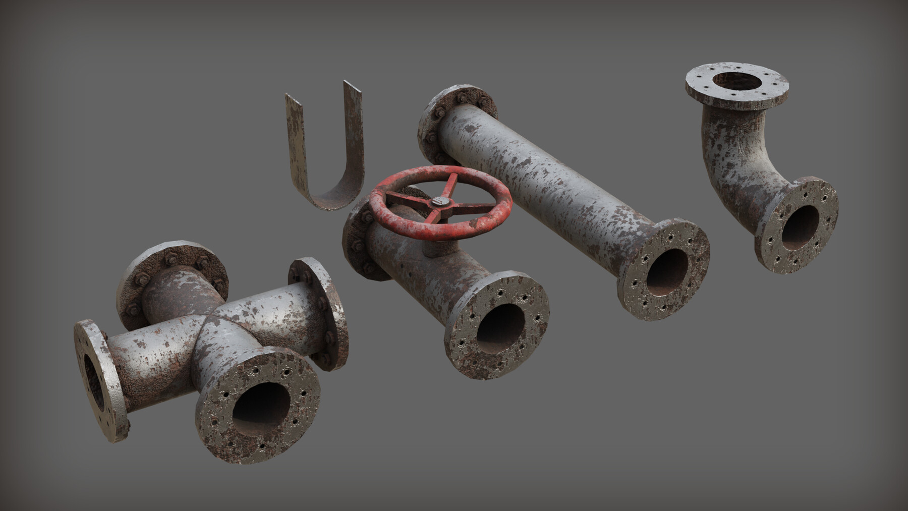 ArtStation - Rusty Modular Pipes | Game Assets