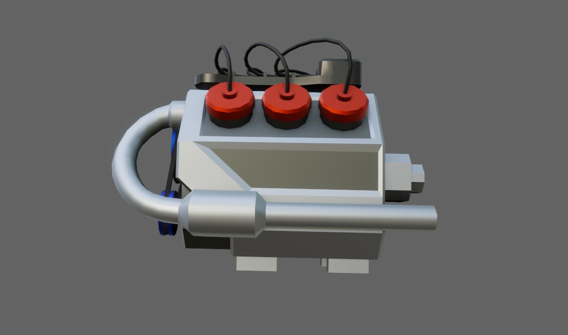 ArtStation - Car Motor - Engine V6 Low-poly 3D model | Game Assets