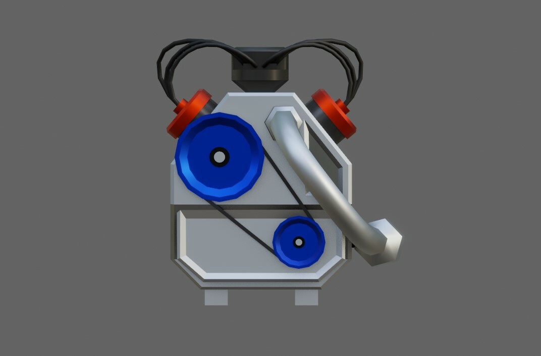 ArtStation - Car Motor - Engine V6 Low-poly 3D model | Game Assets