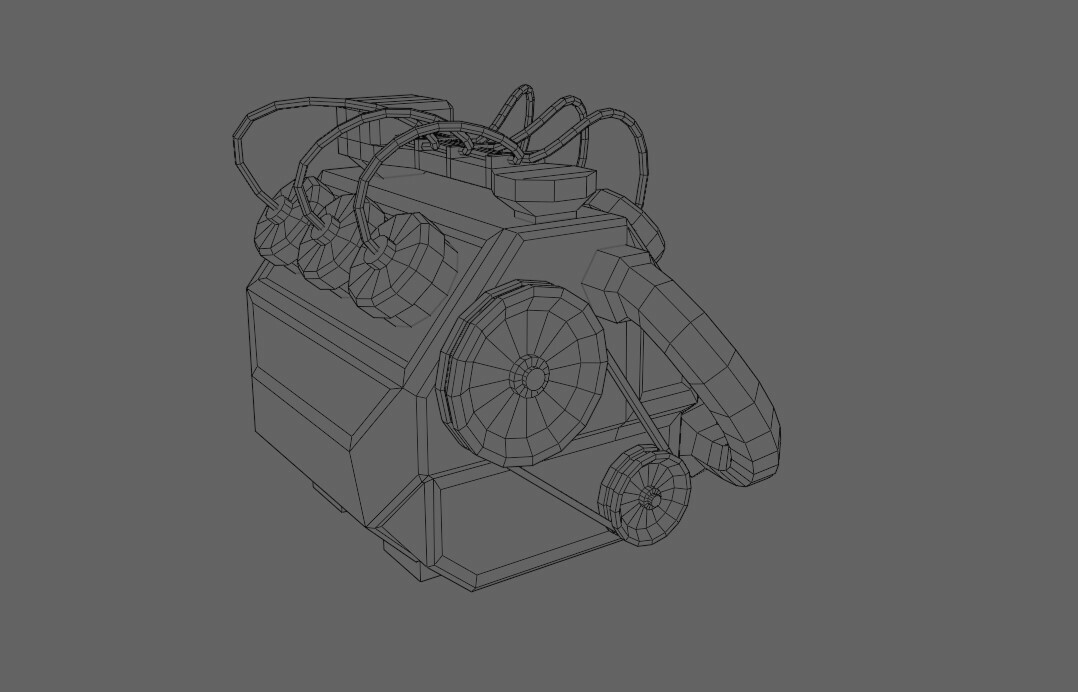 ArtStation - Car Motor - Engine V6 Low-poly 3D model | Game Assets