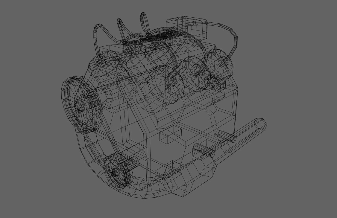 ArtStation - Car Motor - Engine V6 Low-poly 3D model | Game Assets