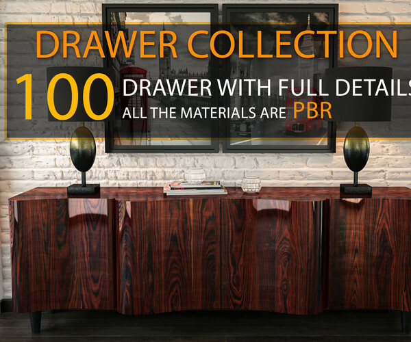 ArtStation - DRAWER COLLECTION: 100 Drawer With Full Detail + PBR ...