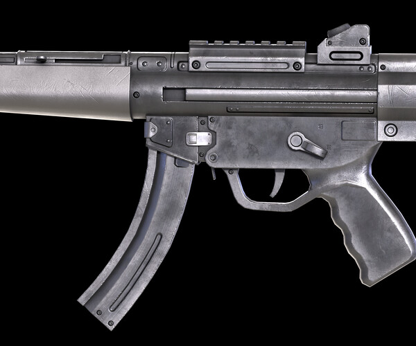 ArtStation - MP5 SMG PBR Worn Low-poly 3D model | Game Assets