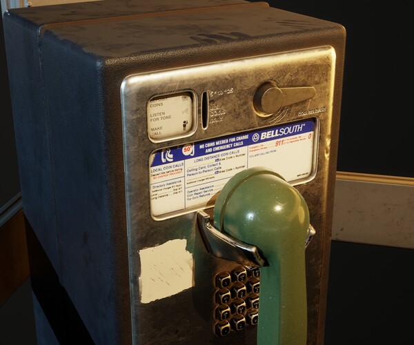 ArtStation - US Phone Booth | Game Assets
