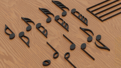 ArtStation - Musical Notes 1 Low-poly 3D model | Resources