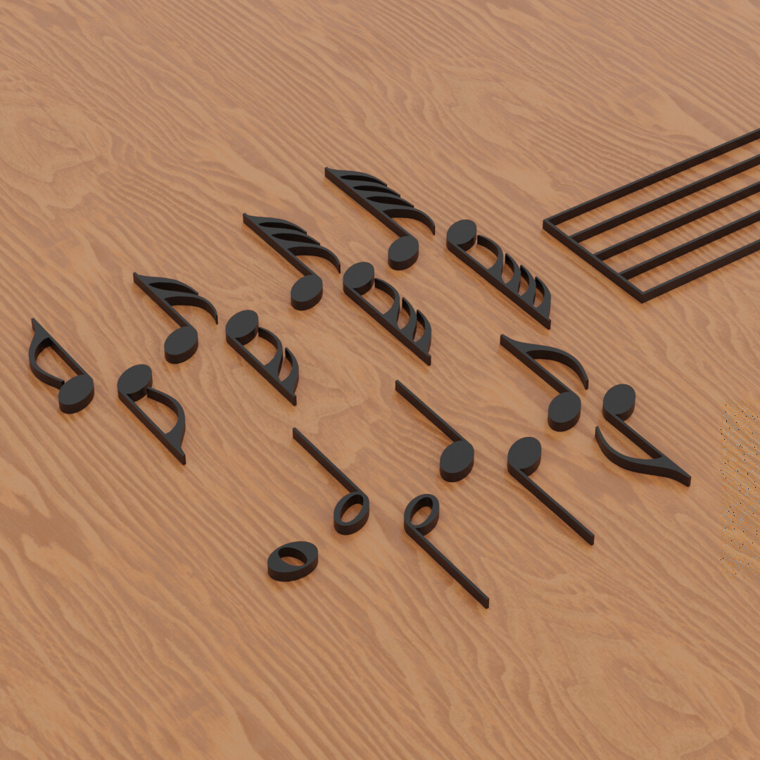 ArtStation - Musical Notes 1 Low-poly 3D model | Resources