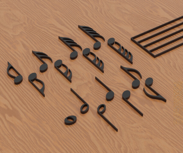 ArtStation - Musical Notes 1 Low-poly 3D model | Resources