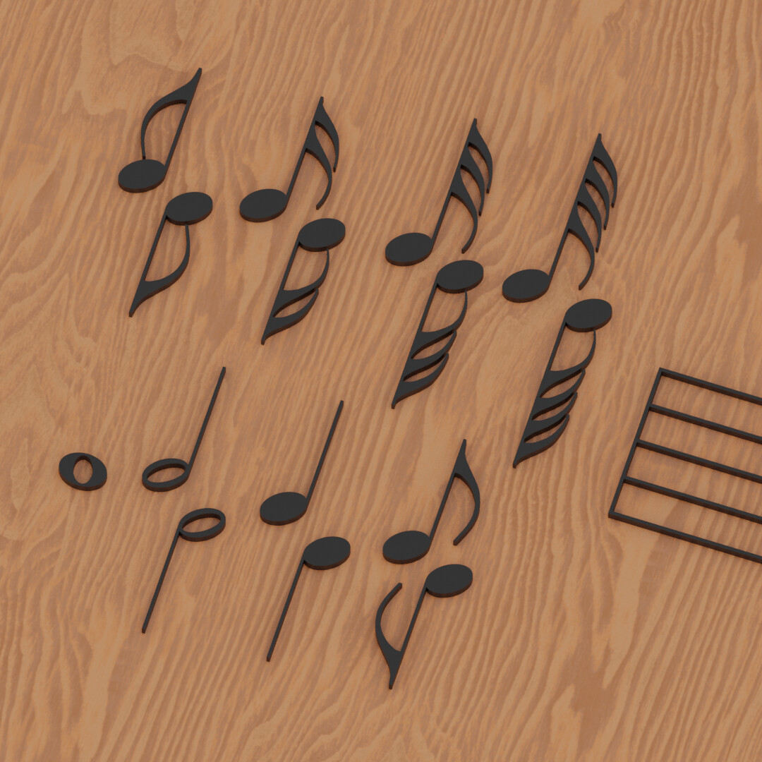 ArtStation - Musical Notes 1 Low-poly 3D model | Resources
