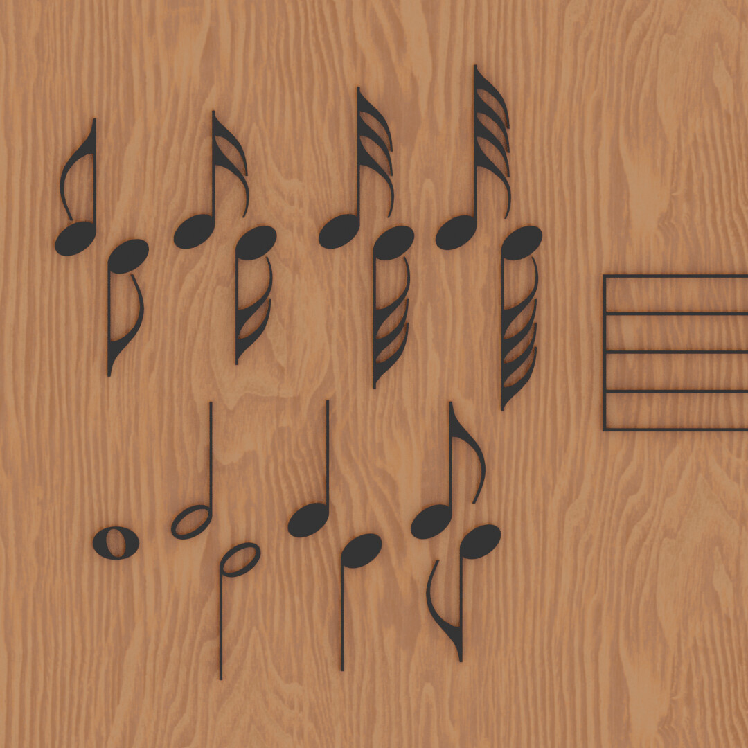 ArtStation - Musical Notes 1 Low-poly 3D model | Resources