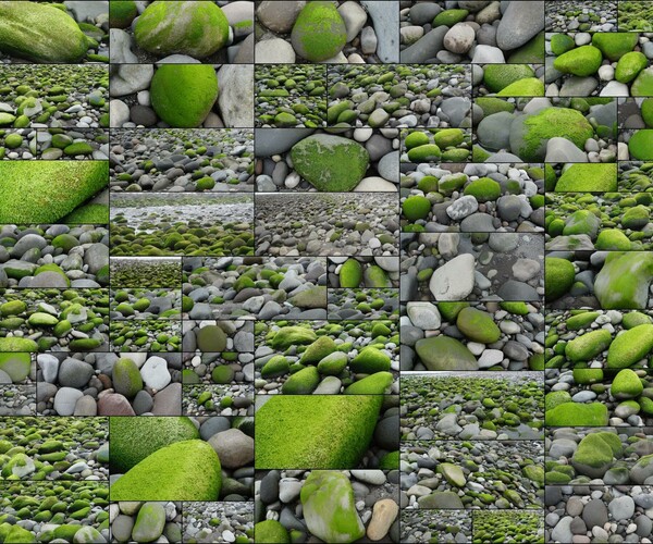 ArtStation - 61 photos of Wet Green Mossy Pebbles | Resources