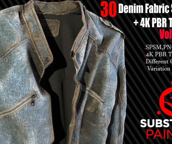 ArtStation - 30 Denim Fabric Smart Material + 4K PBR Texture Vol_1 ...