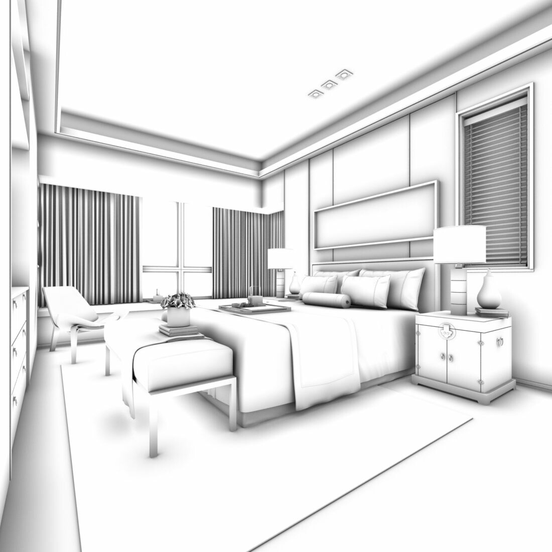 ArtStation - Stylish bedroom complete 164 | Resources
