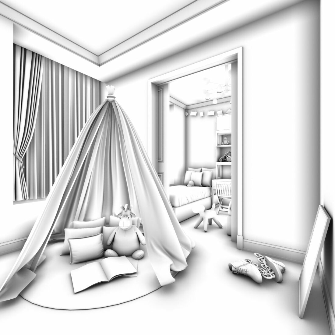ArtStation - Stylish bedroom complete 193 | Resources