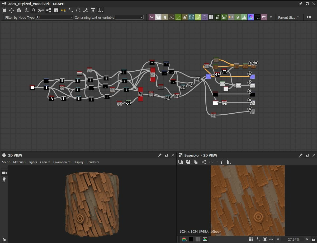 ArtStation - Stylized Wood Bark - Substance Designer | Game Assets