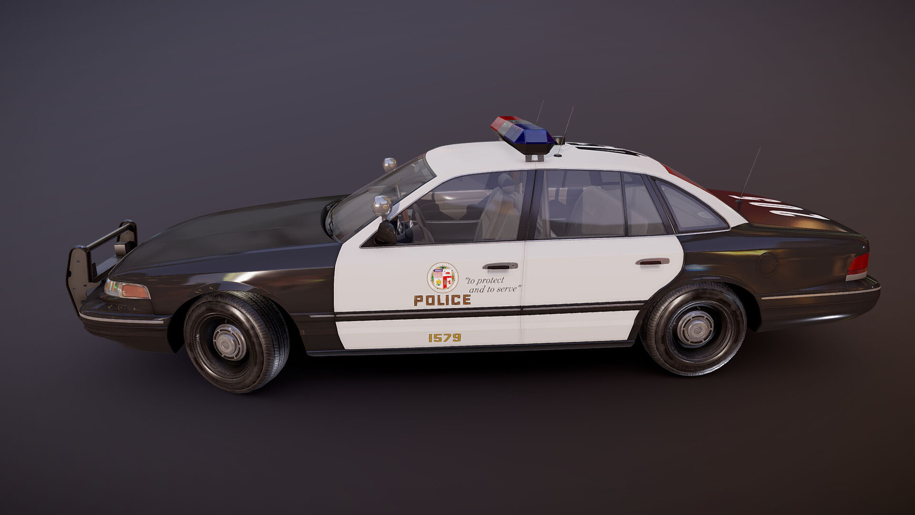 ArtStation - American 90s police car | Game Assets