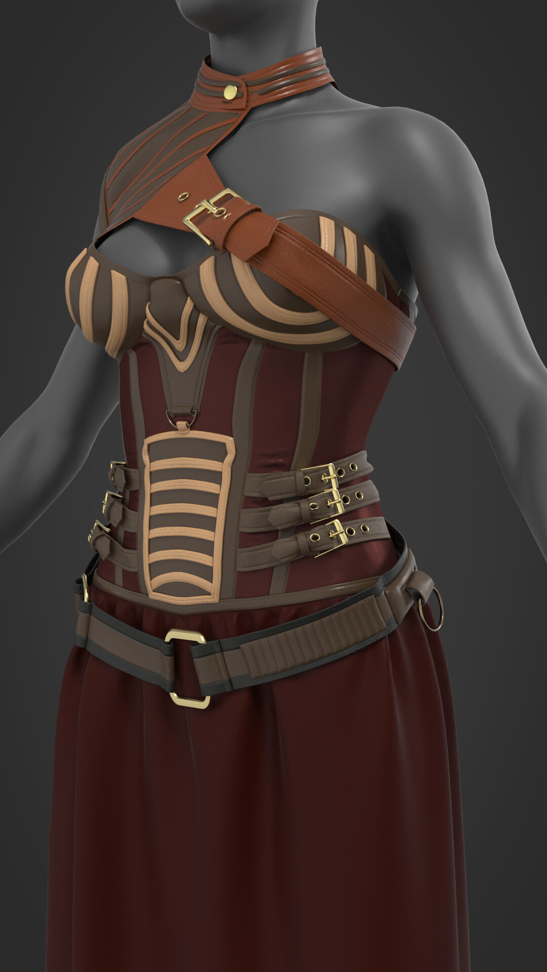 ArtStation - Female Corset Outfit Marvelous/CLO project +OBJ+FBX | Game ...