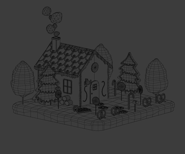 ArtStation - Gingerbread house | Game Assets