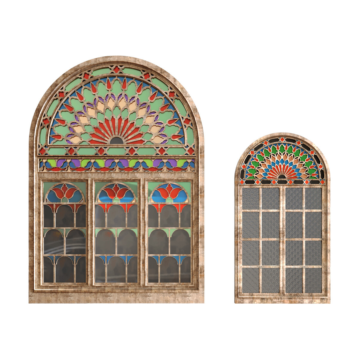 ArtStation - old turkish windows orosi set 137 | Game Assets