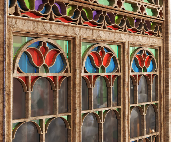ArtStation - old turkish windows orosi set 137 | Game Assets