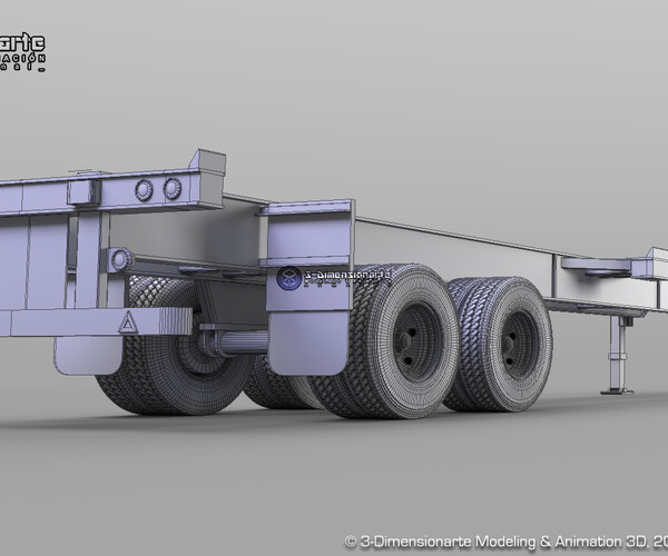 ArtStation - Yard Truck + Semi trailer + 40ft. Container | Resources