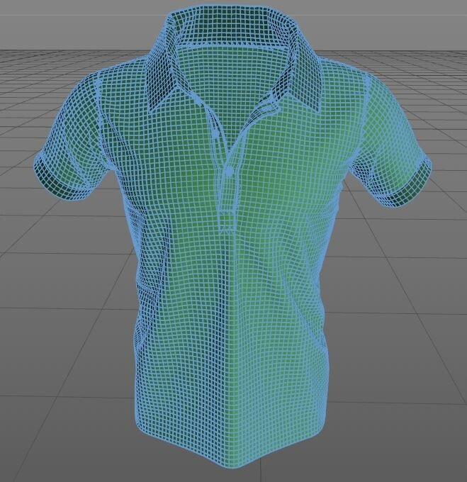 ArtStation - Polo Neck Men's 3D T-Shirt | Game Assets