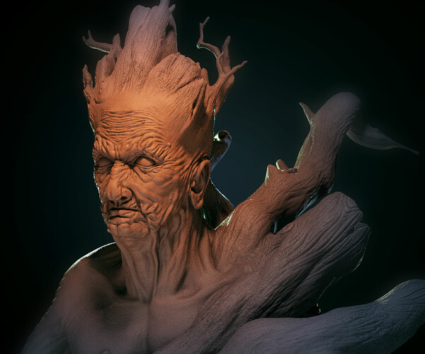 ArtStation - Old Dryad PBR low-poly game ready | Game Assets