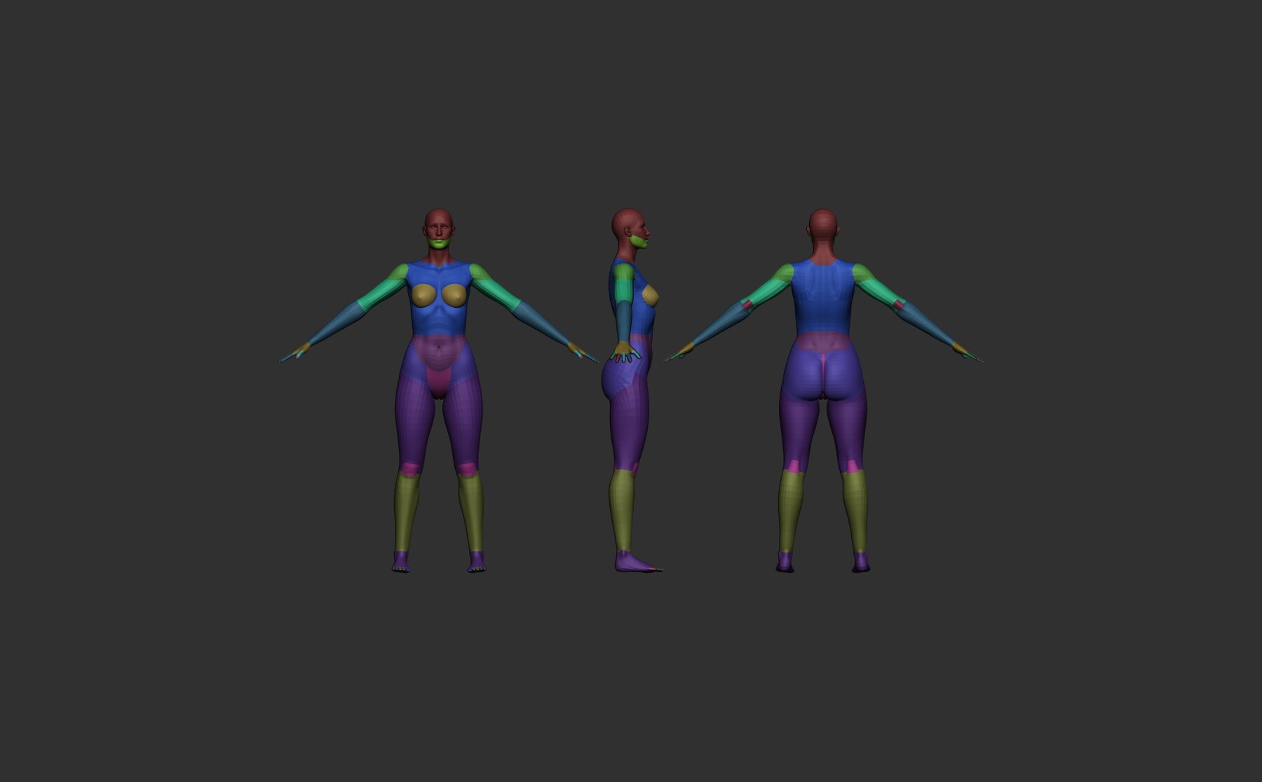 ArtStation - Female character base mesh V.2 (No rigging) | Game Assets