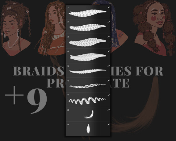 ArtStation - Braids Brushes for Procreate | Brushes