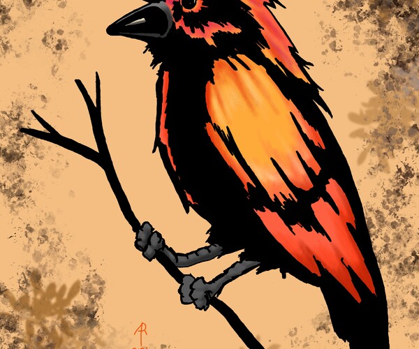 ArtStation - Orange bird large format | Artworks