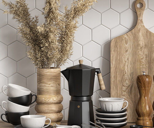 ArtStation - kitchen set (coffee set) | Resources