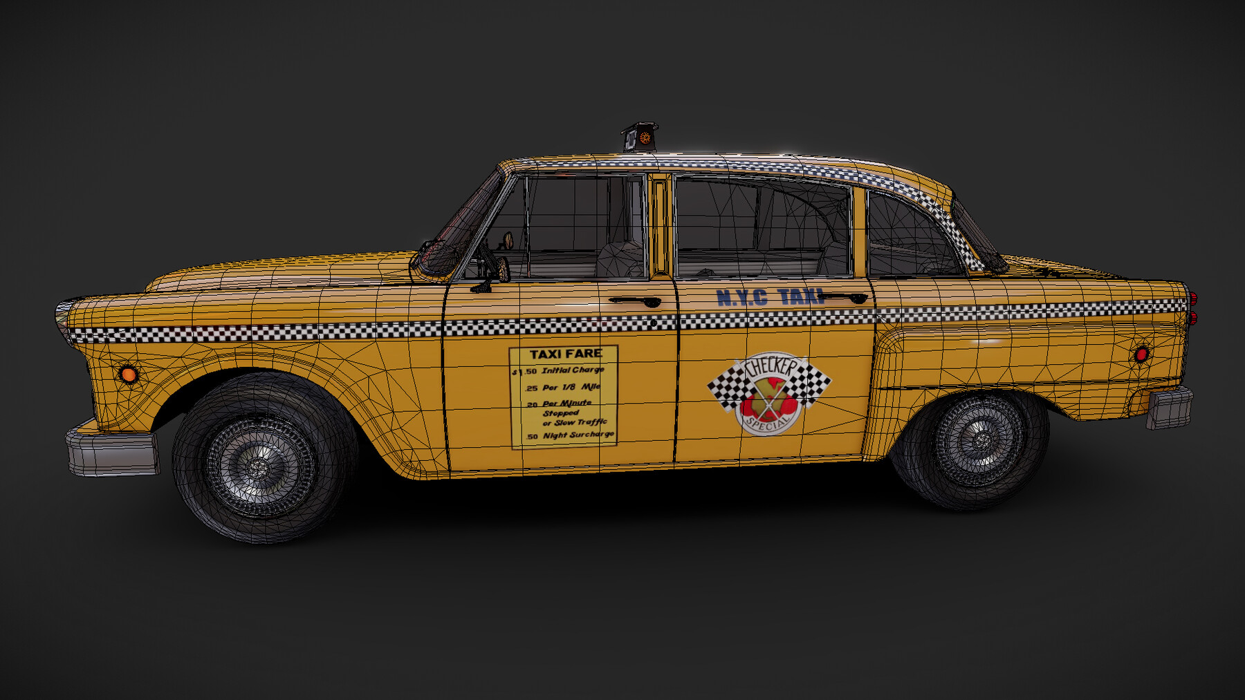 ArtStation - Taxi vintage yellow cab | Game Assets