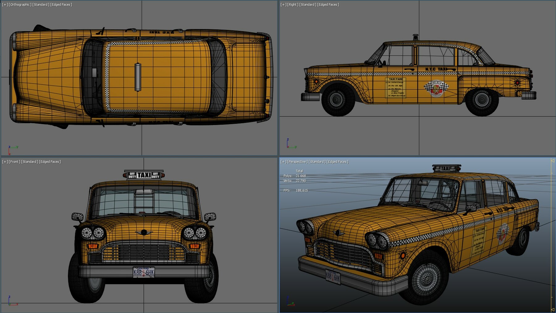 ArtStation - Taxi vintage yellow cab | Game Assets