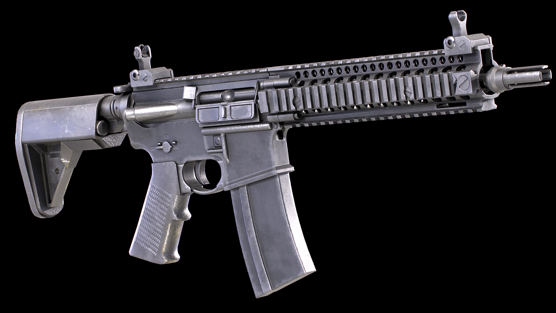 ArtStation - MK-18 Rifle PBR Worn Low-poly 3D model | Game Assets