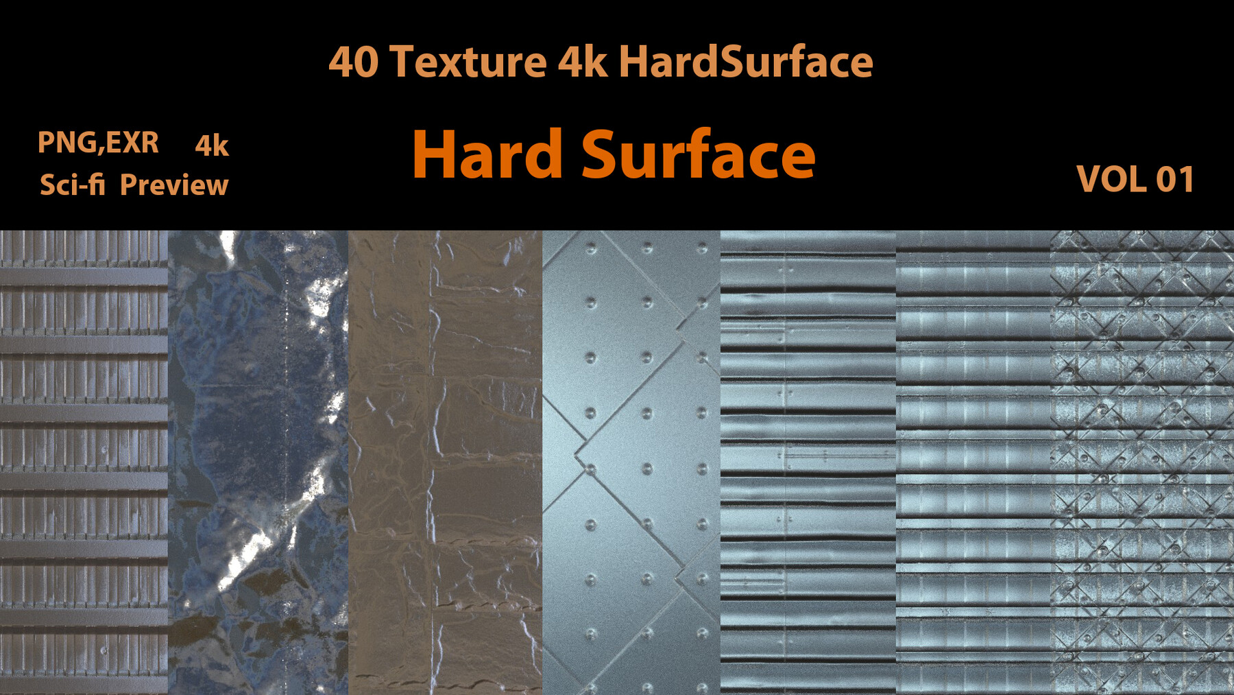 ArtStation - 40 Hard Surface Texture-VOL 01 | Resources