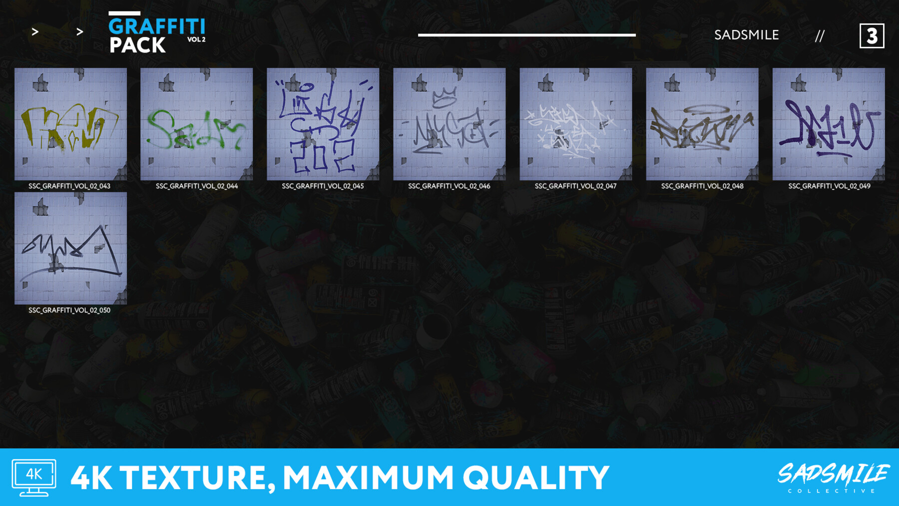 ArtStation - 50 Graffiti Decals Vol.2 + Substance Painter Material ...