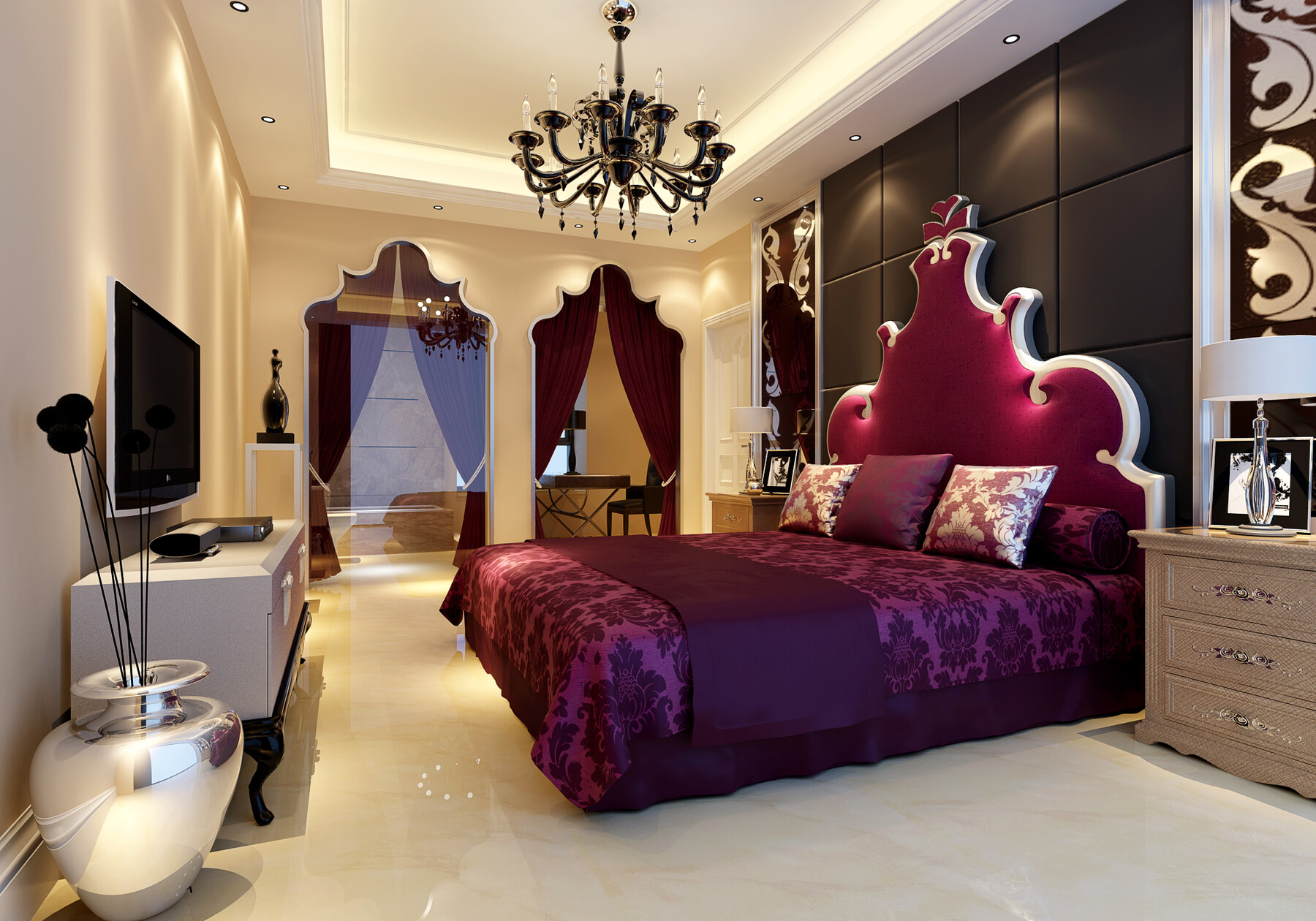 ArtStation - Stylish European bedroom 1811 | Resources