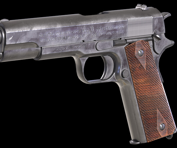 ArtStation - Colt M1911 PBR Worn Low-poly 3D model | Game Assets