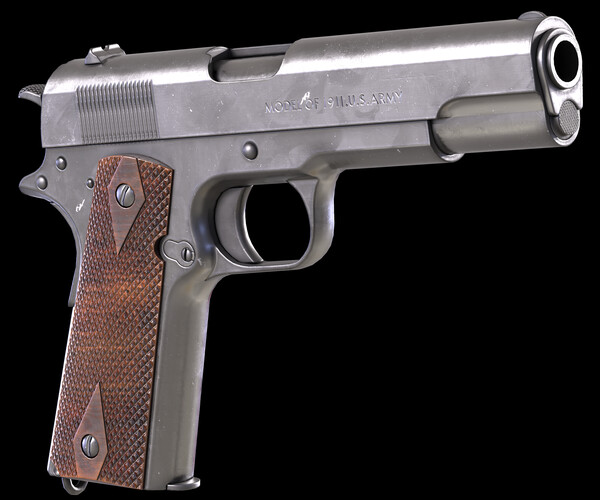 ArtStation - Colt M1911 PBR Worn Low-poly 3D model | Game Assets