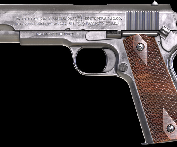 ArtStation - Colt M1911 PBR Worn Low-poly 3D model | Game Assets